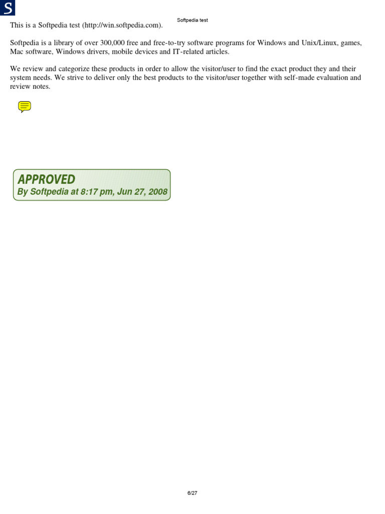 Softpedia Test | PDF