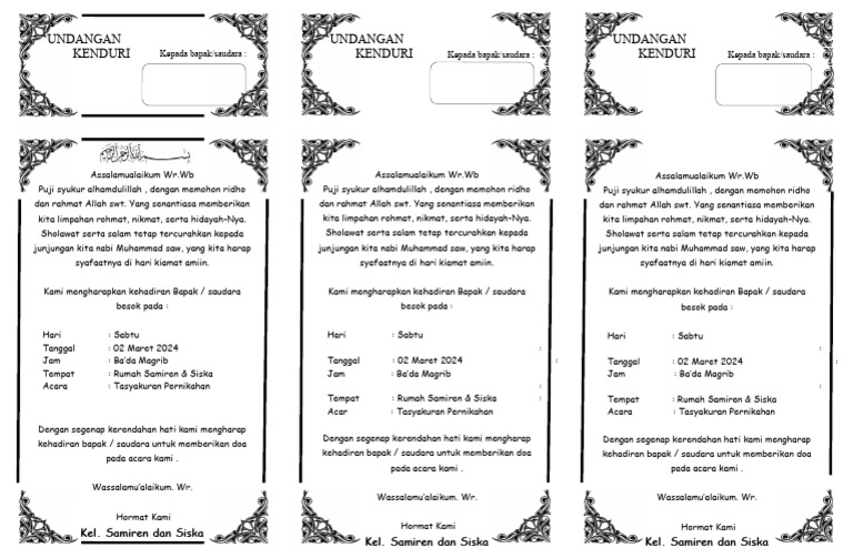 Undangan Kenduri | PDF