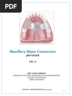 Major Connectors in RPD PDF | PDF | Mouth | Dentistry Branches