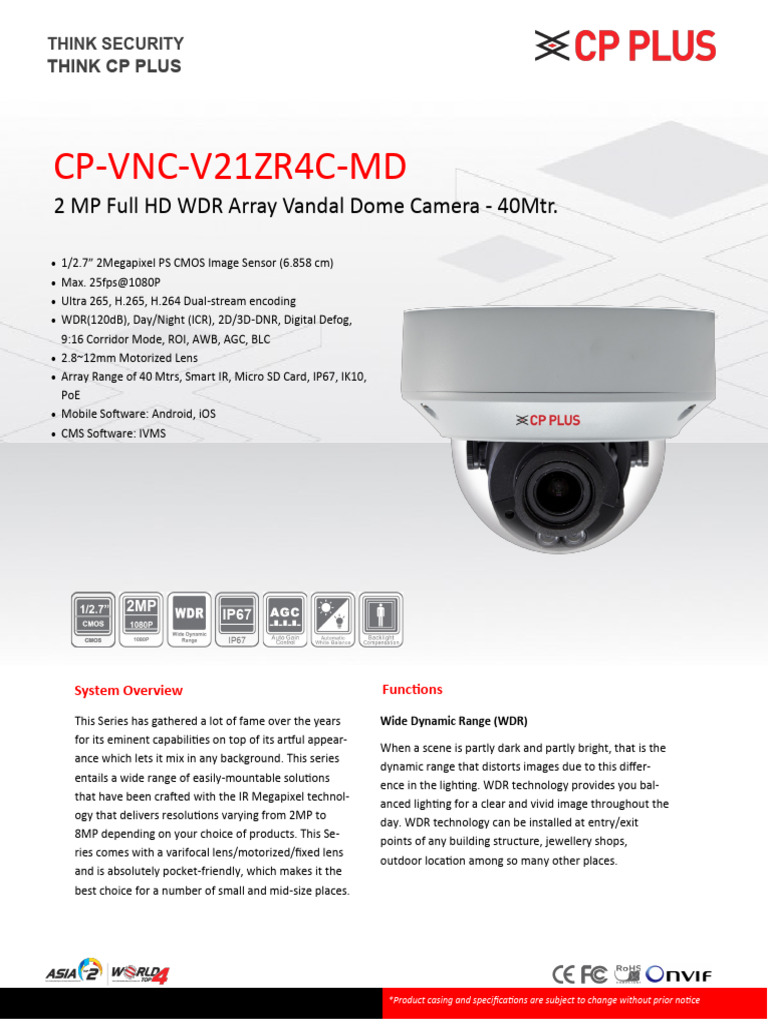 CP VNC V21ZR4C MD | PDF | Camera | Video
