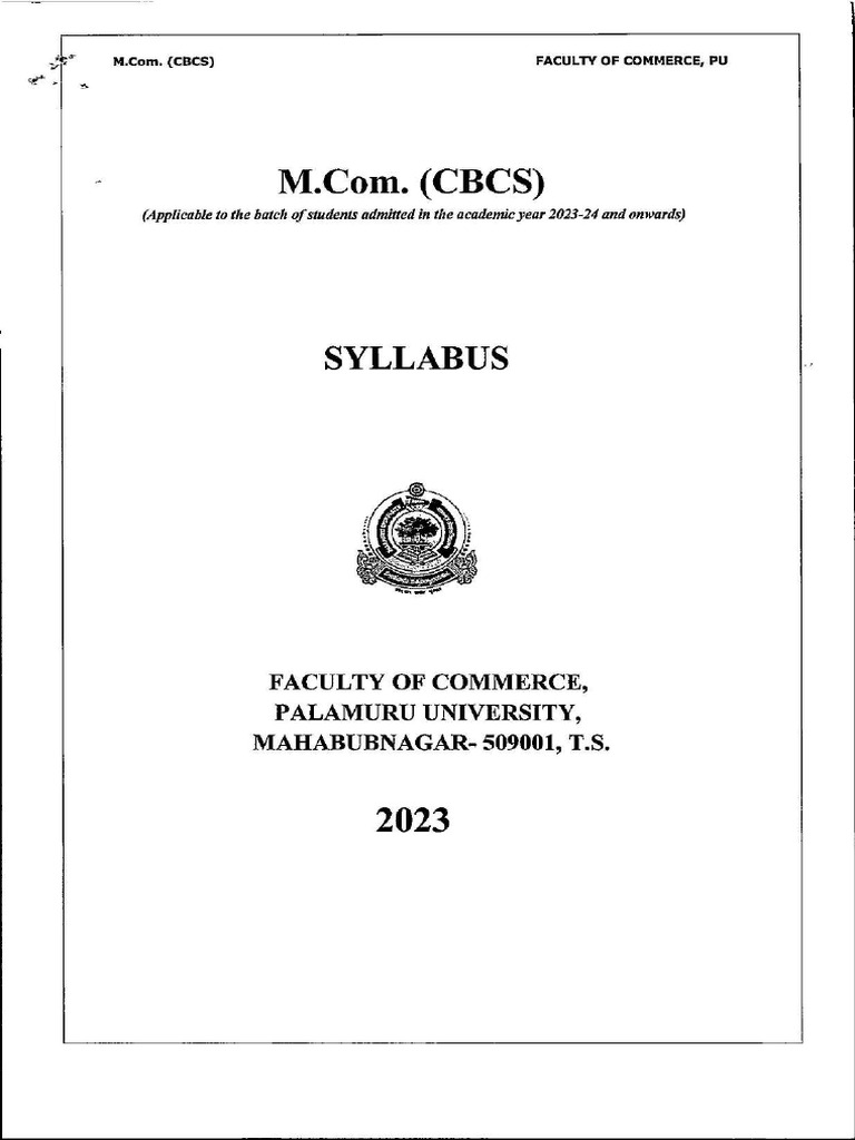 Syllabus 2023 24 | PDF