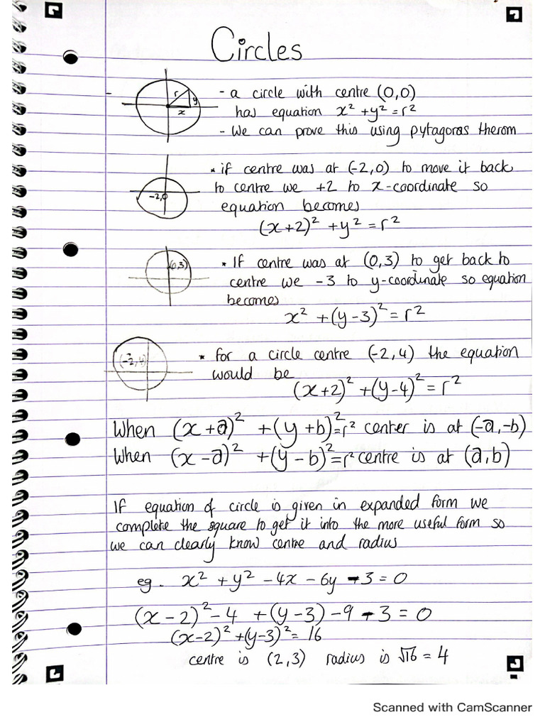 Circles Topic Notes SYRISH | PDF