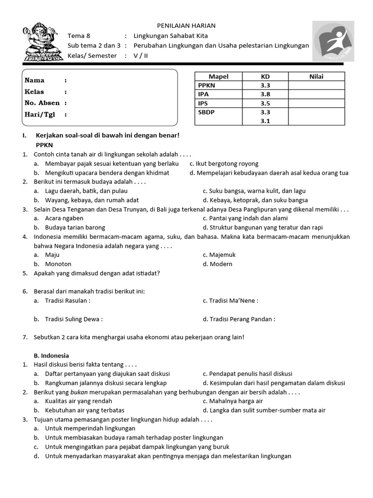 PH Tema 8 Sub 2 Dan 3 | PDF