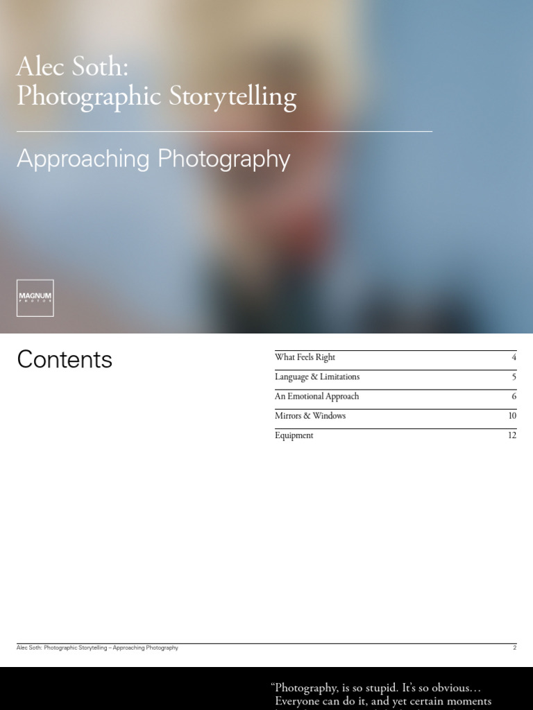 Alec Soth Photographic Storytelling | PDF | Camera