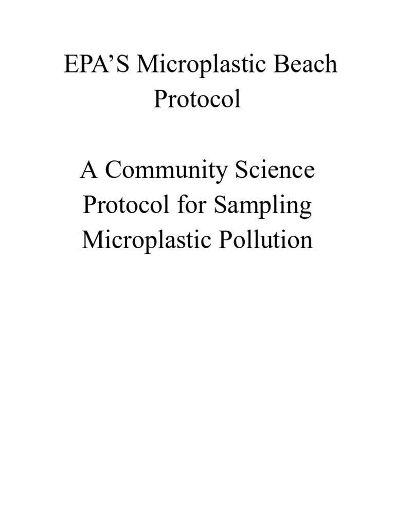 EPA'S Microplastic Beach Protocol | PDF | Sand