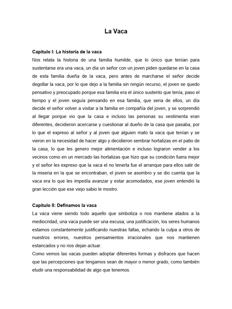 La Vaca | PDF | Pensamiento | Experiencia