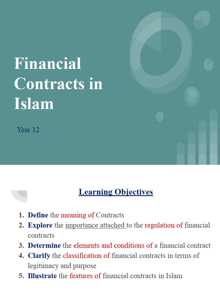 Financial Contracts in Islam: Year 12 Guide | PDF | Sharia | Usury