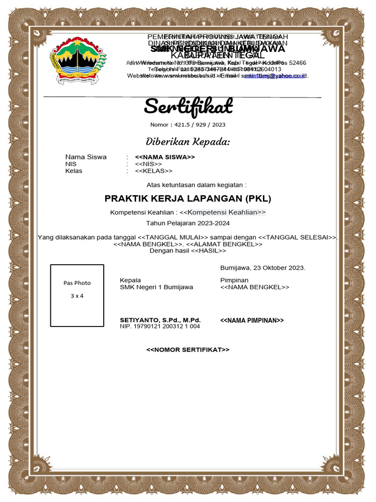 Sertifikat PKL Multimedia 23 | PDF