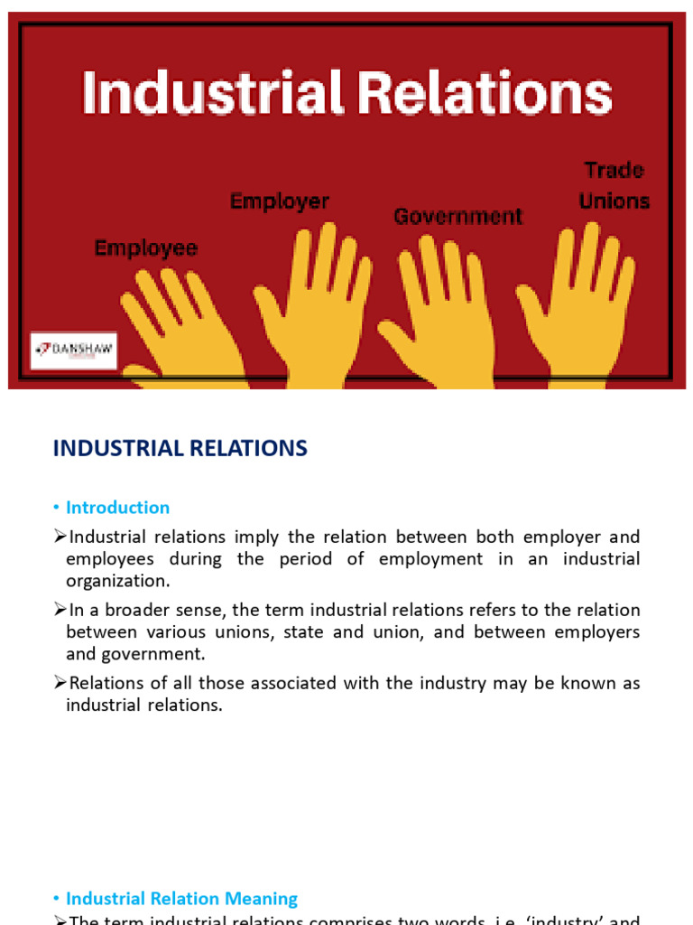 Industrial Relations Pdf Employment Trade Union