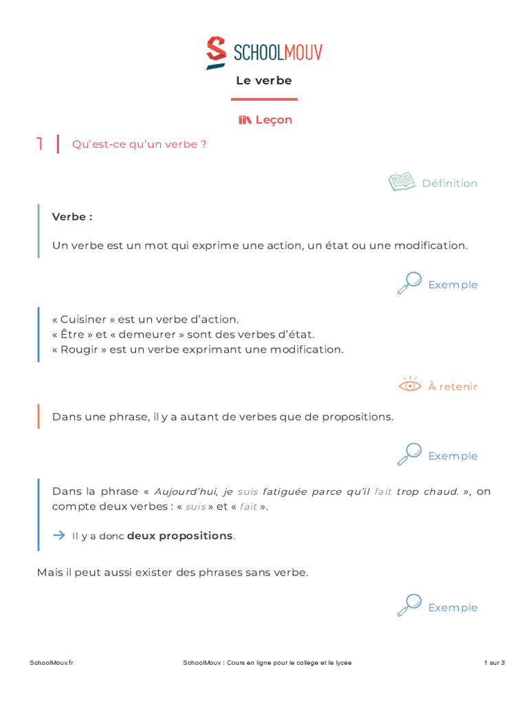 Le Verbe | PDF | Verbe | Phrase