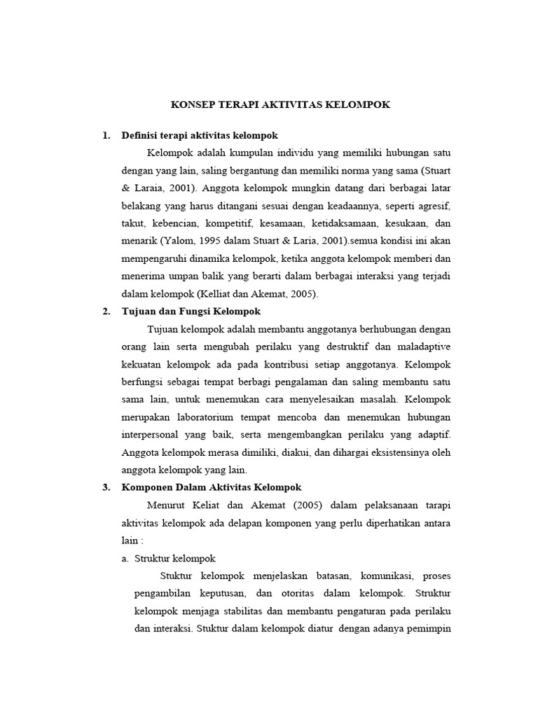 Konsep Terapi Aktivitas Kelompok | PDF
