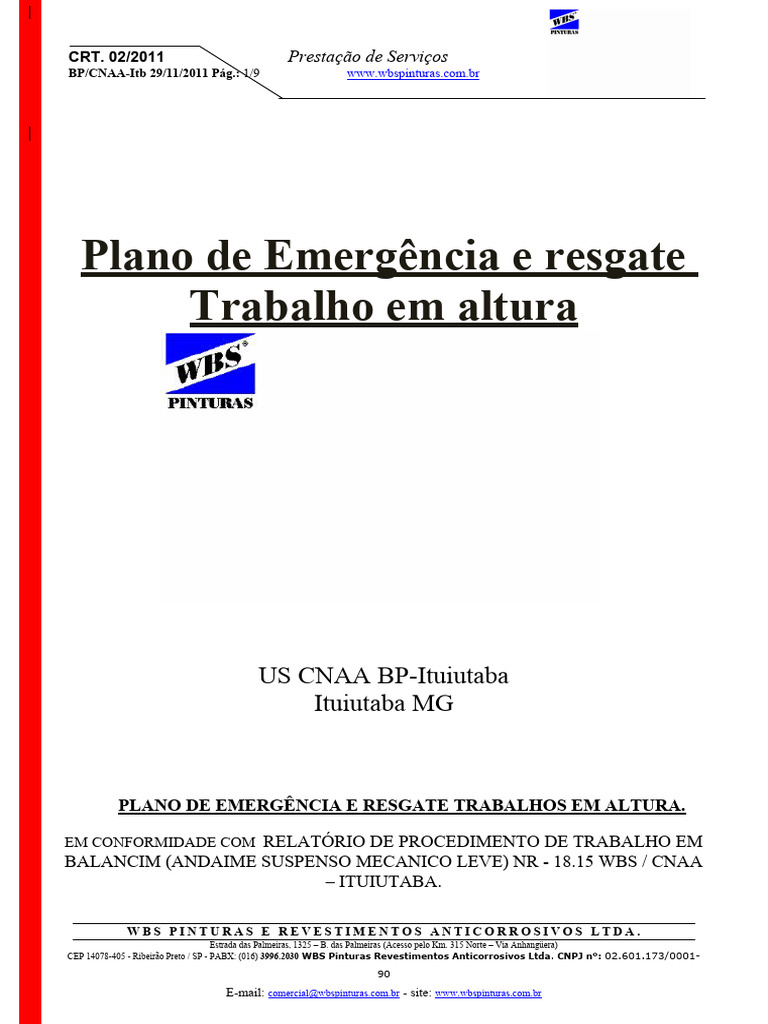 PE - Plano de Emergência e Resgate | PDF | Primeiros socorros