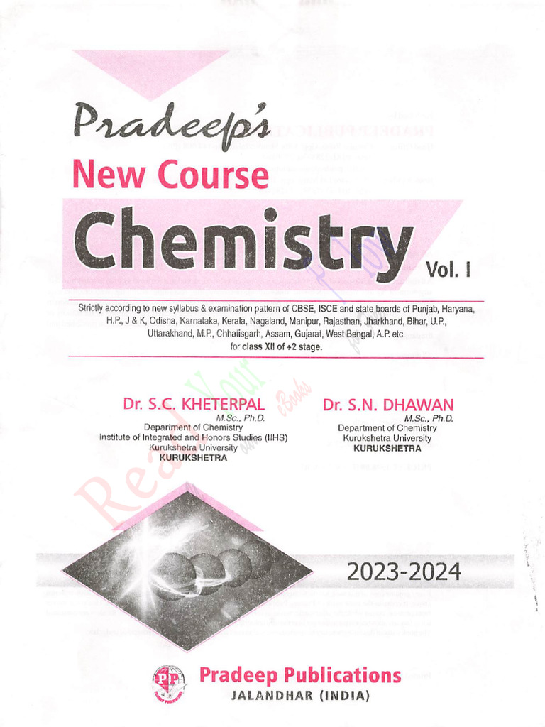 Pradeep Chemistry Class 12 Vol 1 2023-2024 | Download Free PDF | Crystal Structure ...