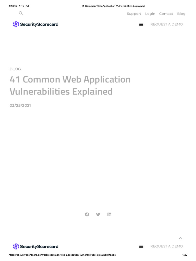 41 Common Web Application Vulnerabilities Explained Pdf World Wide Web Internet And Web