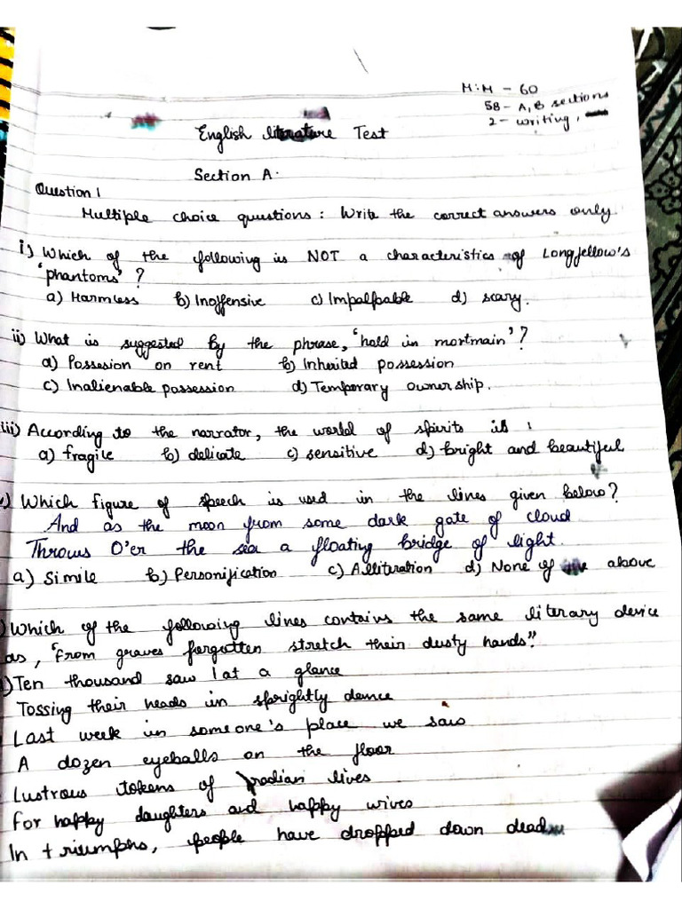 Eng Lit Test | PDF