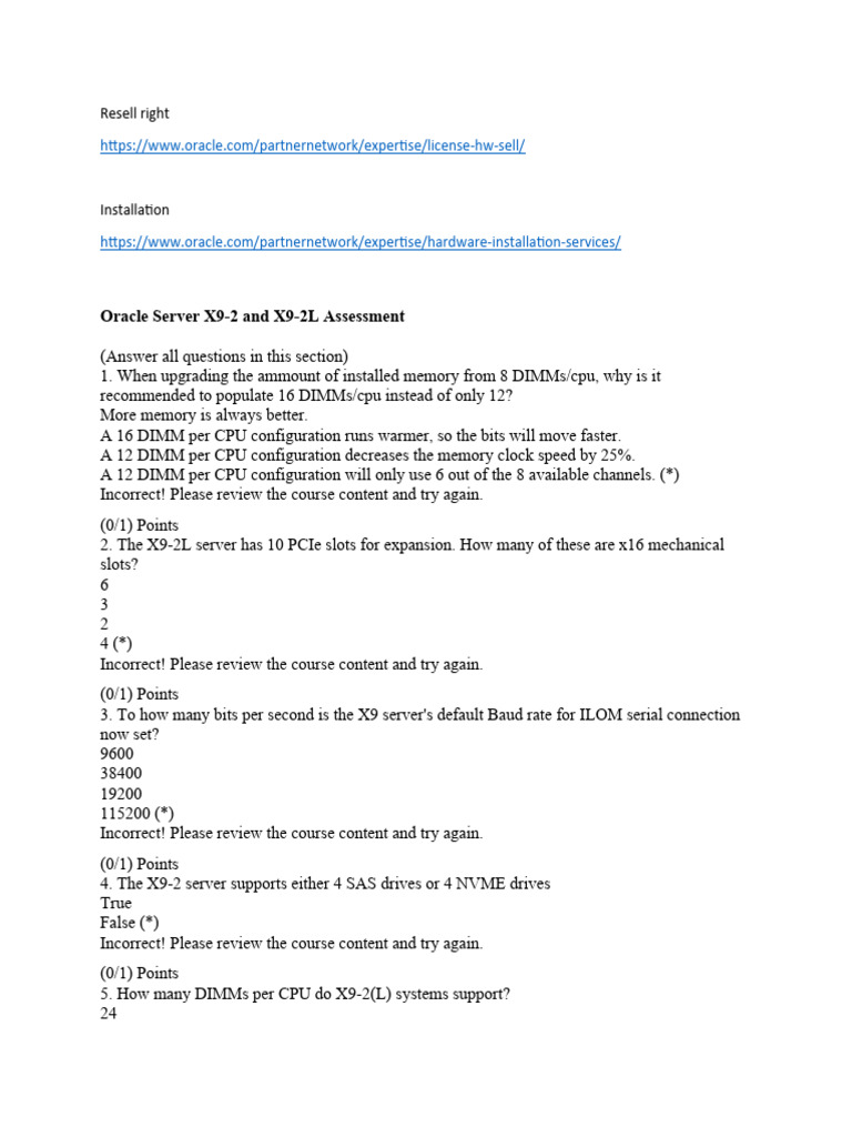 Oracle X86 Server Installation Specialist Online Assessment 2022 Pdf Bios Oracle Corporation