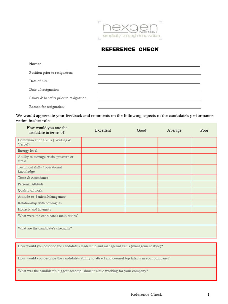 Reference Check | PDF