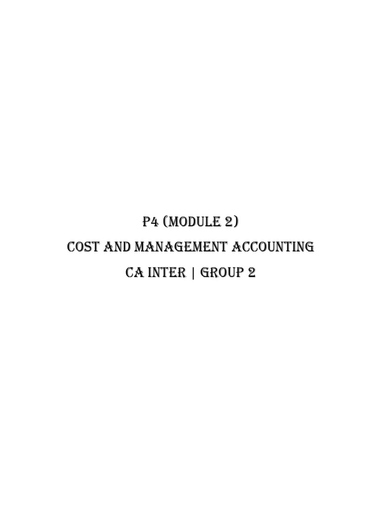 p4 Costing Module-2 | PDF | Cost Accounting | Marginal Cost