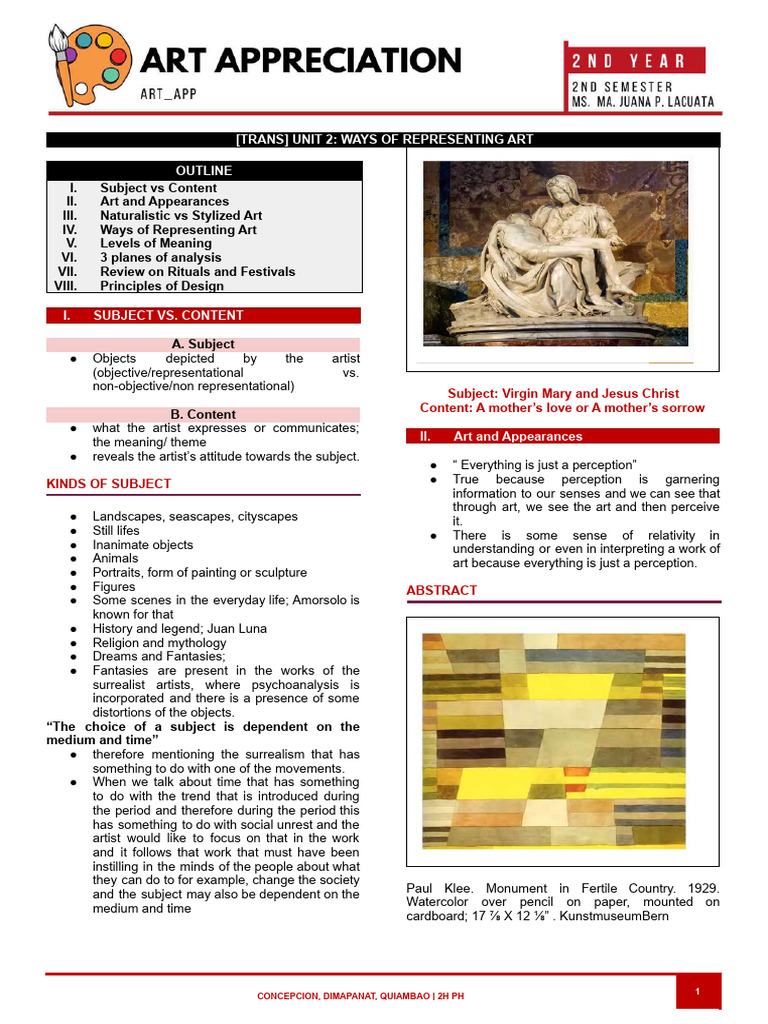 ART Unit 2 Compressed | Download Free PDF | Composition (Visual Arts ...