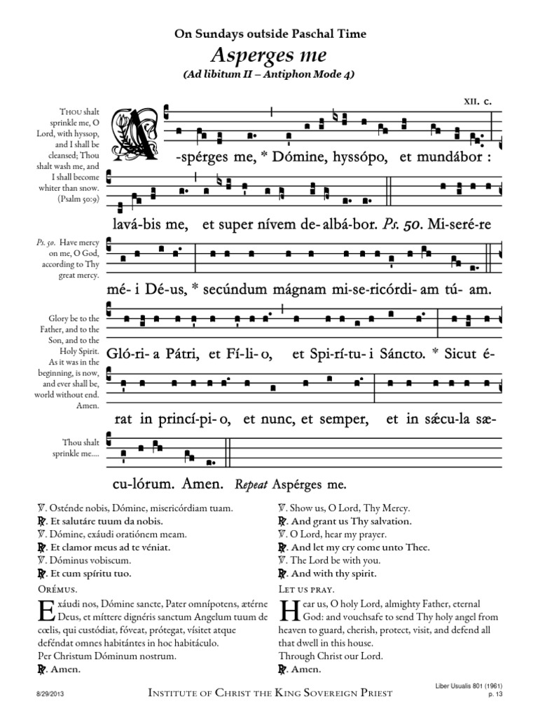 Asperges Me II | PDF