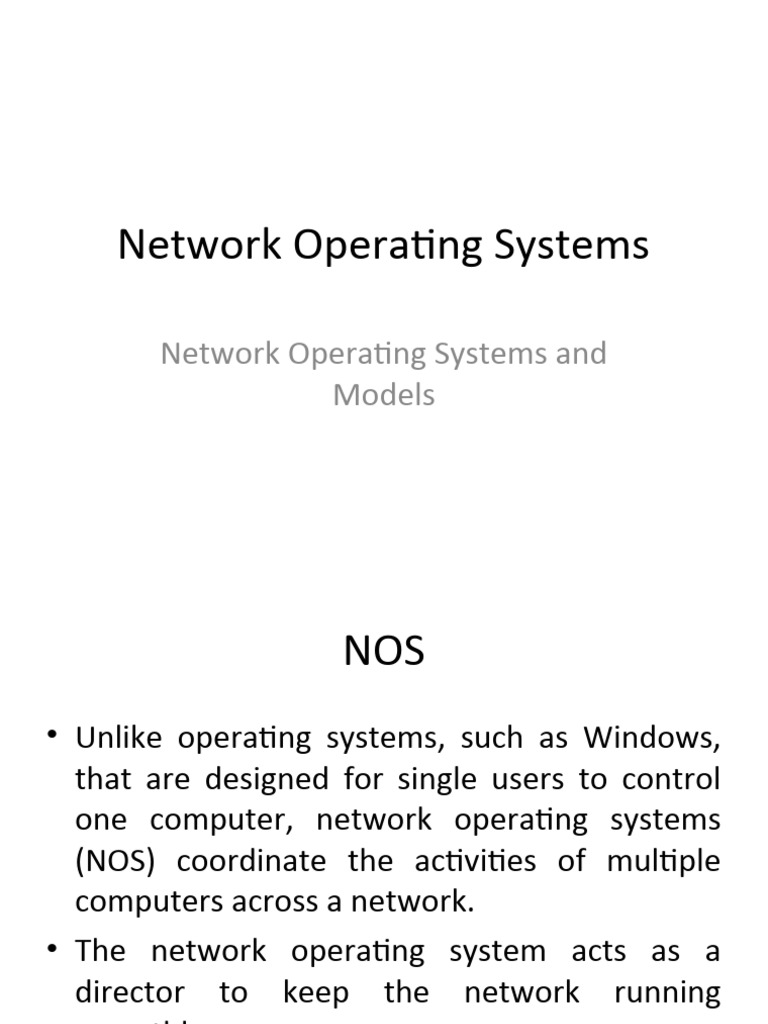 Lecture 4 NOS and #Models | PDF | Windows 2000 | Operating System