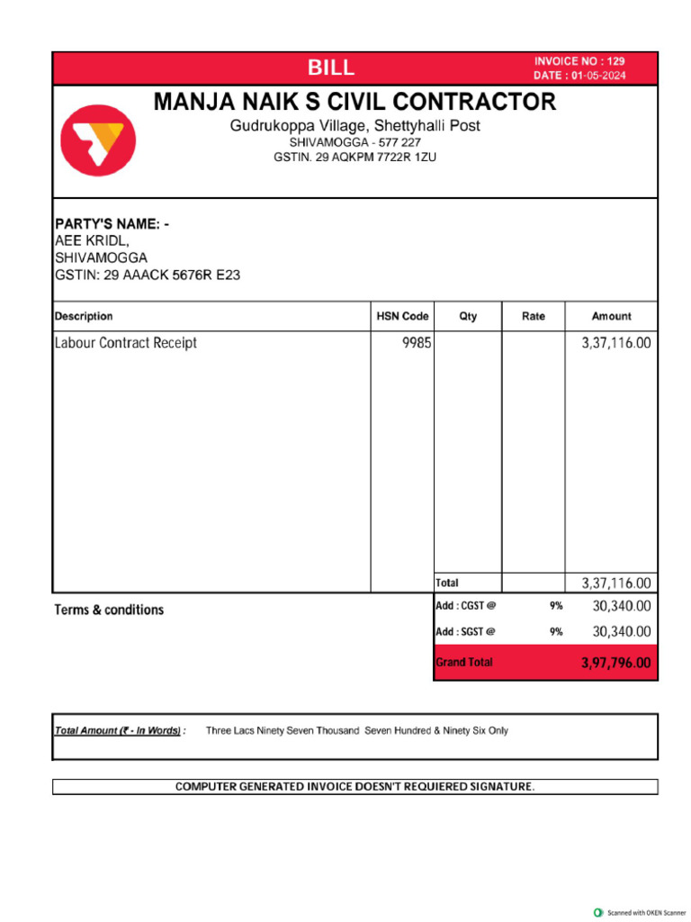GST Invoice Kridl | PDF
