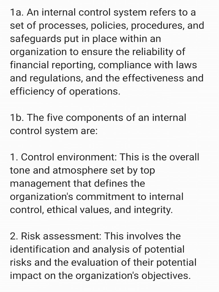 Internal Control | PDF