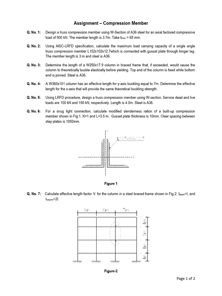 Assignment - Compression Member | Download Free PDF | Buckling | Column