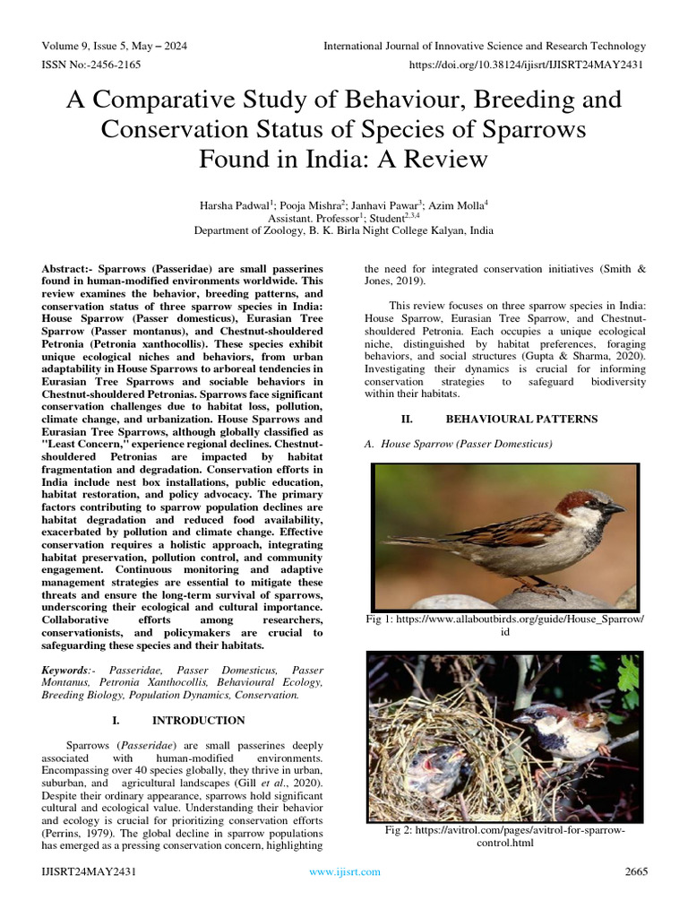 A Comparative Study of Behaviour, Breeding and Conservation Status of ...