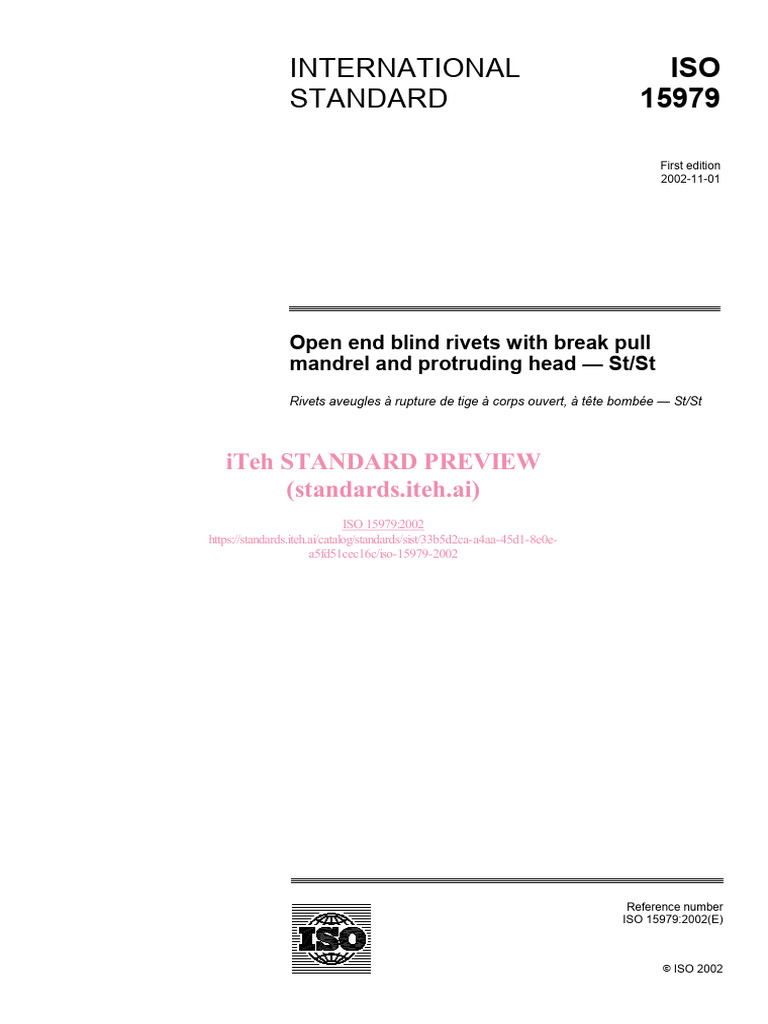 ISO-15979-2002 | Download Free PDF | Rivet | Engineering Tolerance