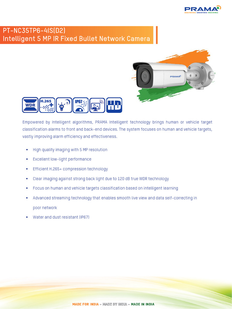 PT-NC35TP6-4IS (D2) 5MP IP Bullet Camera | PDF | Camera Lens | Field Of ...