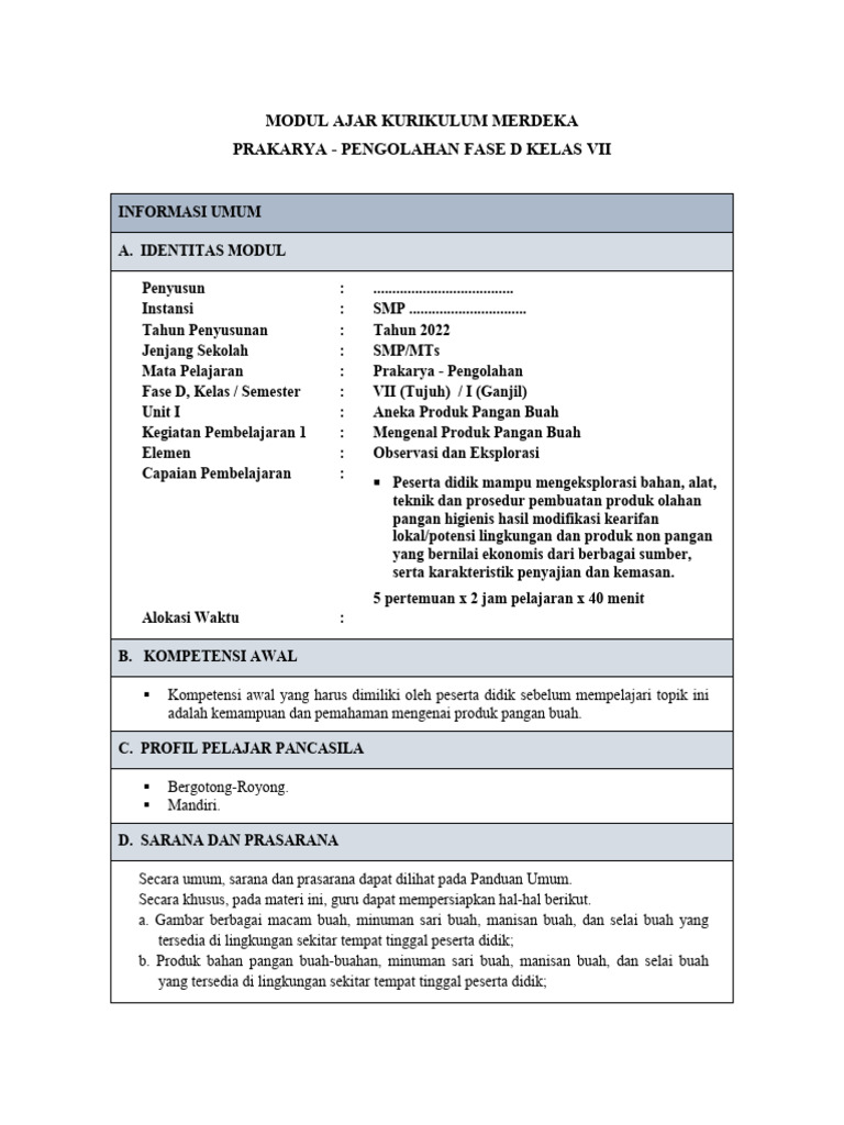 Modul Ajar Kurikulum Merdeka | PDF