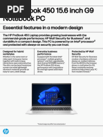HP 240 14 Inch G9 Notebook PC Data Sheet | PDF | Laptop | Wi Fi