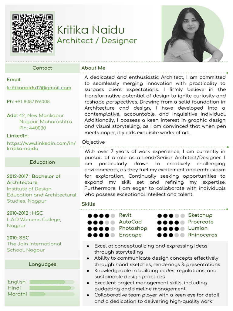 Kritika’s Resume 1 | Download Free PDF | Architect
