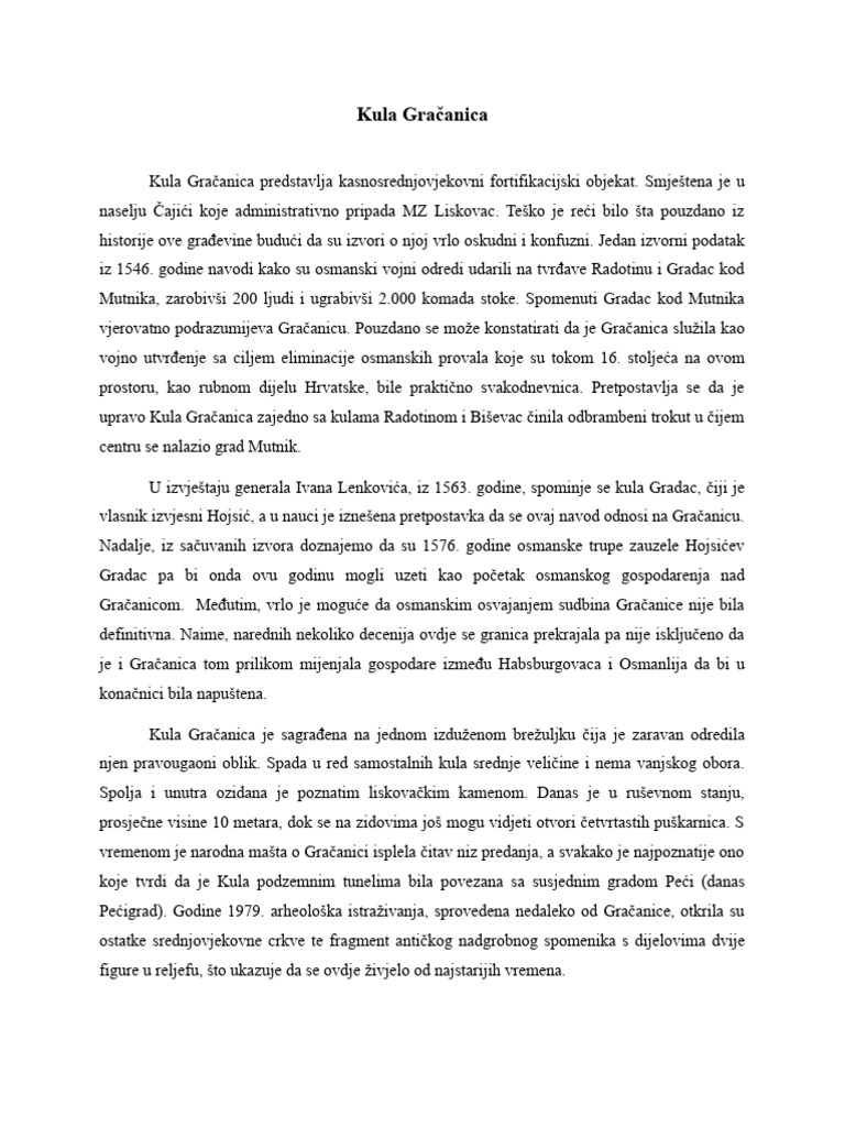 Kula Gračanica | PDF