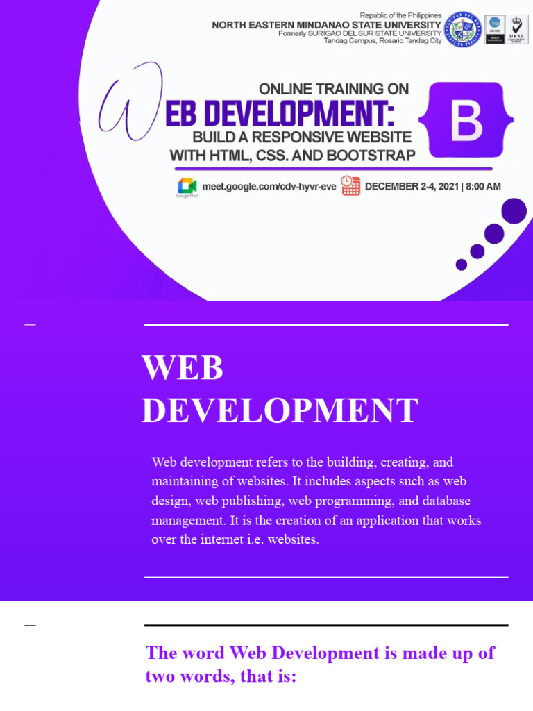 Online Training On Web Development - Build A Reponsive Website With HTML, CSS and Bootstrap ...