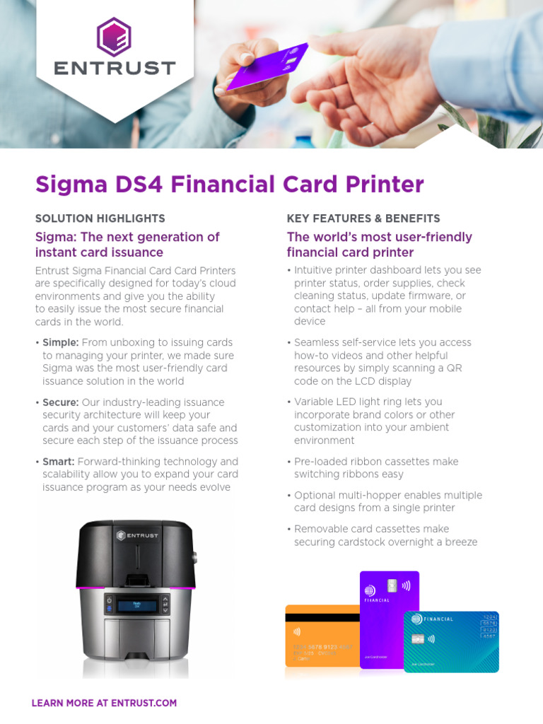 Sigma DS4 Datasheet | Download Free PDF | Printer (Computing) | Smart Card