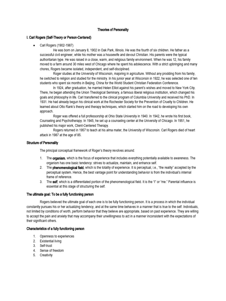 Carl Rogers. | PDF | Psychotherapy | Self Concept
