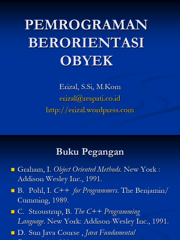 Overview Pemrograman Berorientasi Obyek | PDF