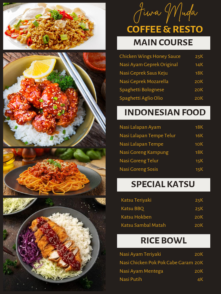 Indonesian Food & Coffee Menu | PDF | Indonesian Cuisine | Foods