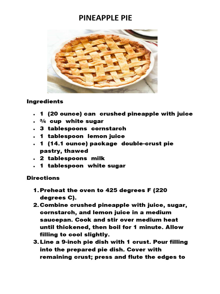PINEAPPLE PIE | PDF