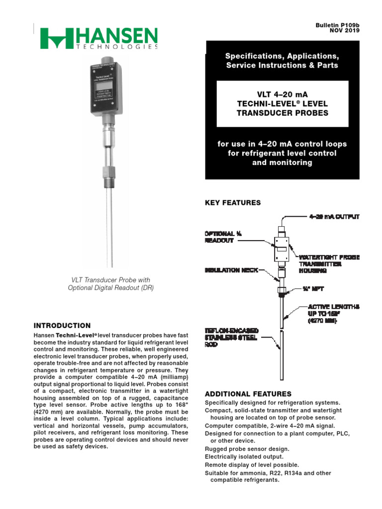 P109b Level Probe Hansen | PDF | Electrical Wiring | Electrical Engineering