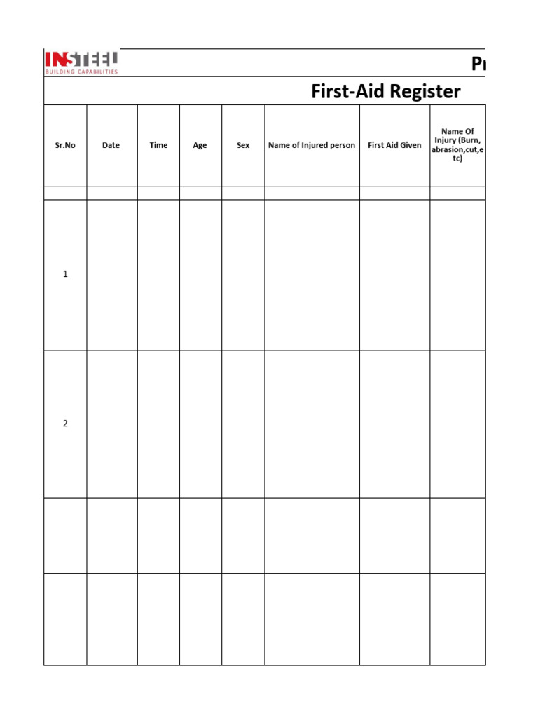 First - Aid Register | PDF
