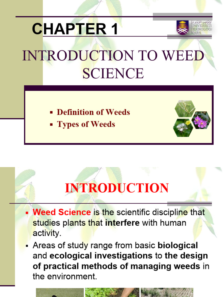 Chapter 1 Introduction to Weed Science | PDF | Weed | Plants