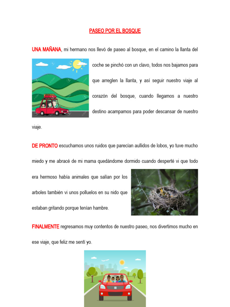 PASEO POR EL BOSQUE - Cuento de Frank Ramos | PDF