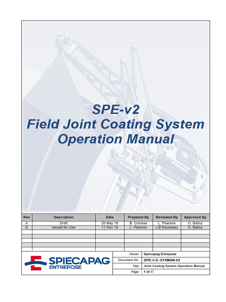 SPE-V2 Field Joint Coating System - Operation Manual | PDF | Pump ...
