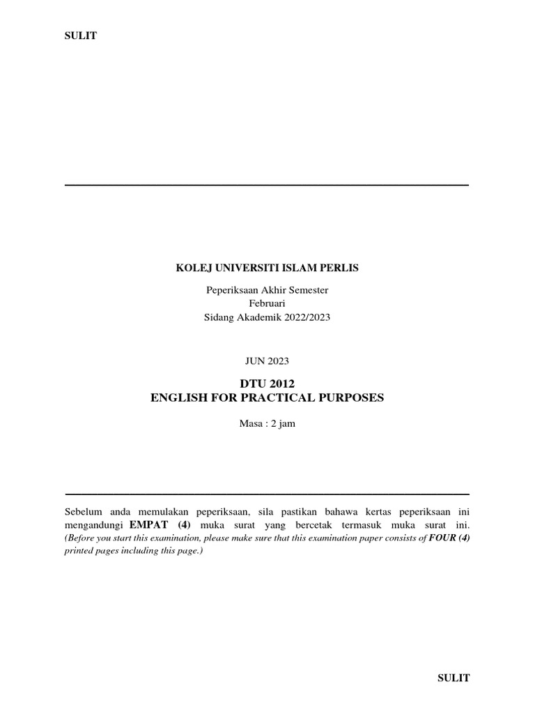 DTU 2012 FINAL EXAMINATION FEB 20222023 | PDF