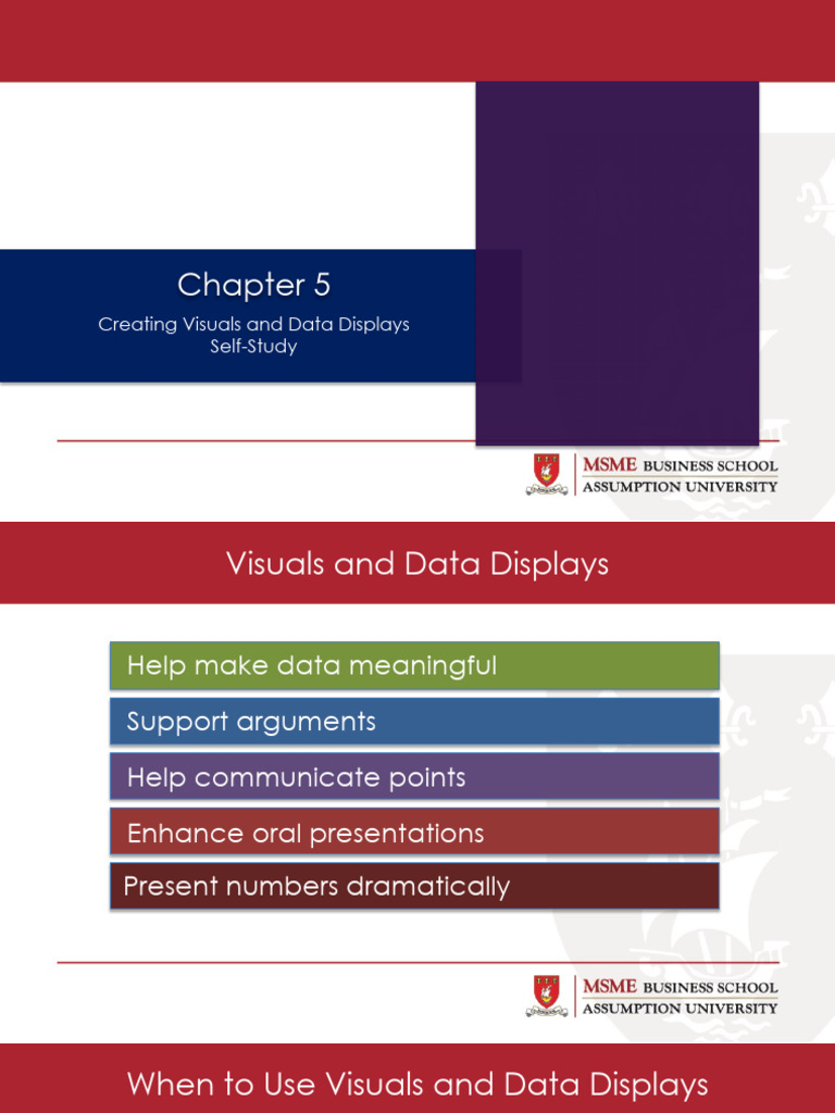 Week 9 Chapter 5 Creating Visuals and Data Displays | PDF | Chart ...