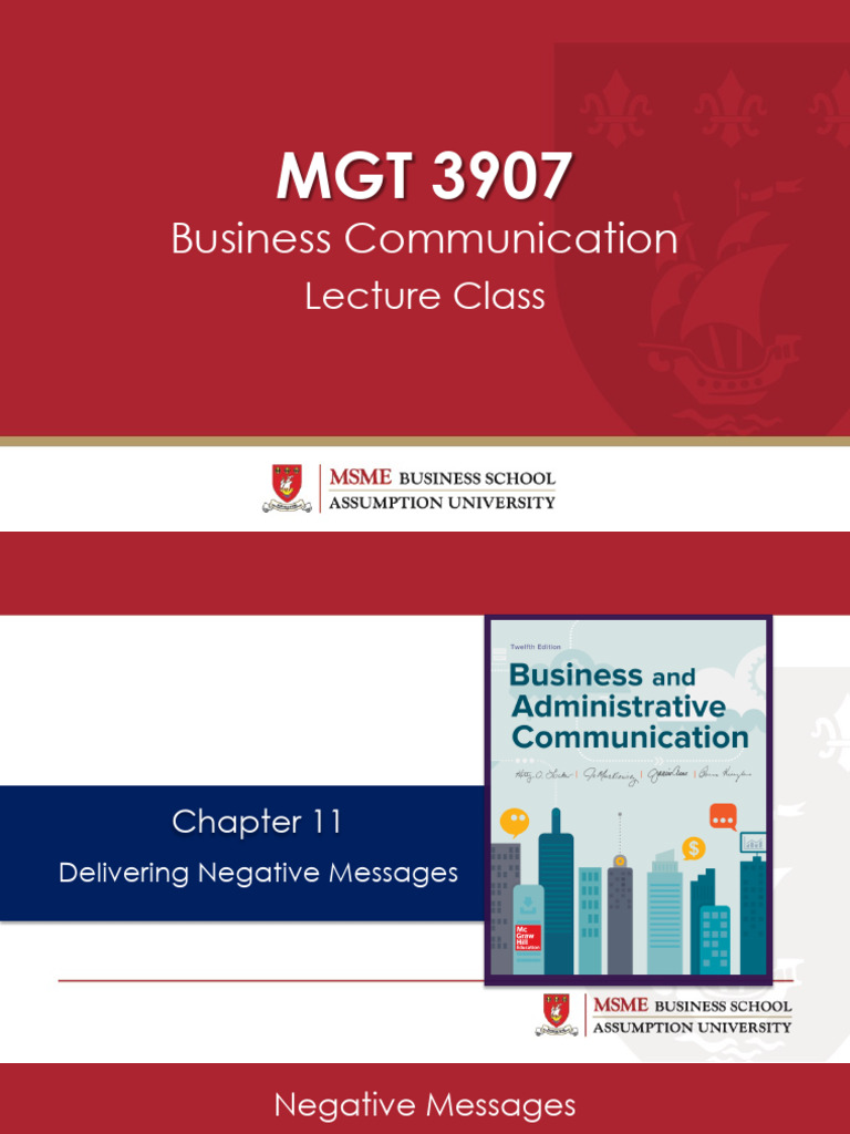 Week 11 Chapter 11 Delivering Negative Message New | PDF ...