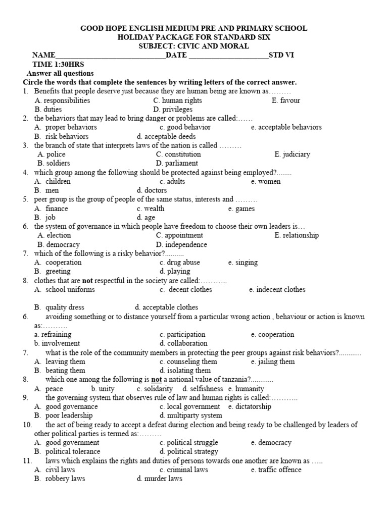 STD 6 Holiday | PDF | Moon | Planets